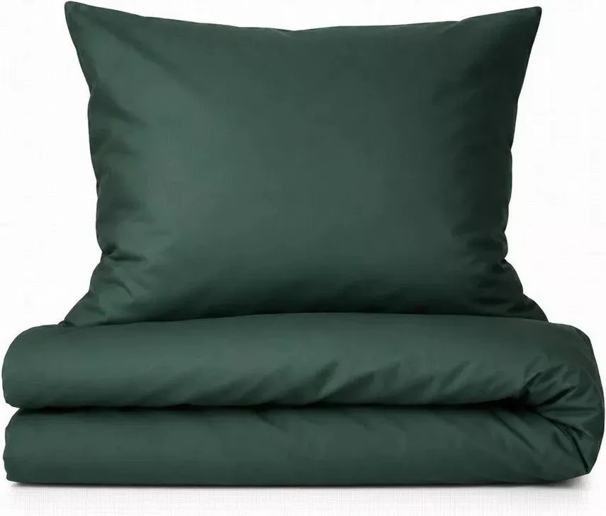 Polášek Povlečení z bavlněného saténu - Dark green | 140 x 220 cm / 70 x 90 cm