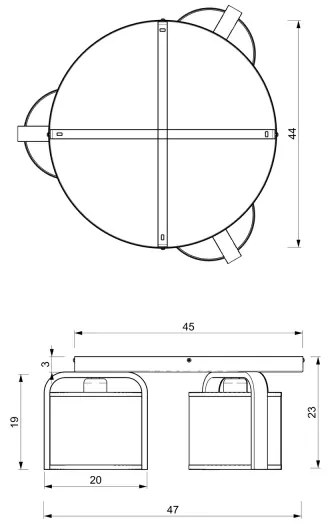 Přisazený lustr JONKO 3xE27/60W/230V