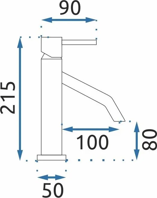 Rea Level, umyvadlová baterie h-215, zlatá matná, REA-B6218