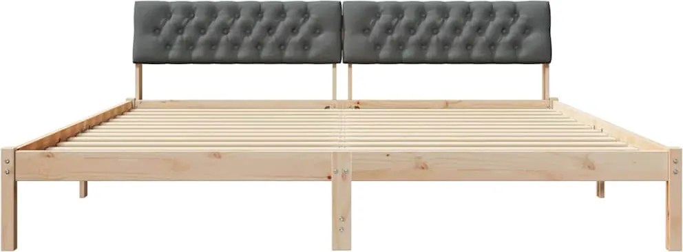 Rám postele s čelo hnědá a tmavě šedá 200 x 200 cm 3394339