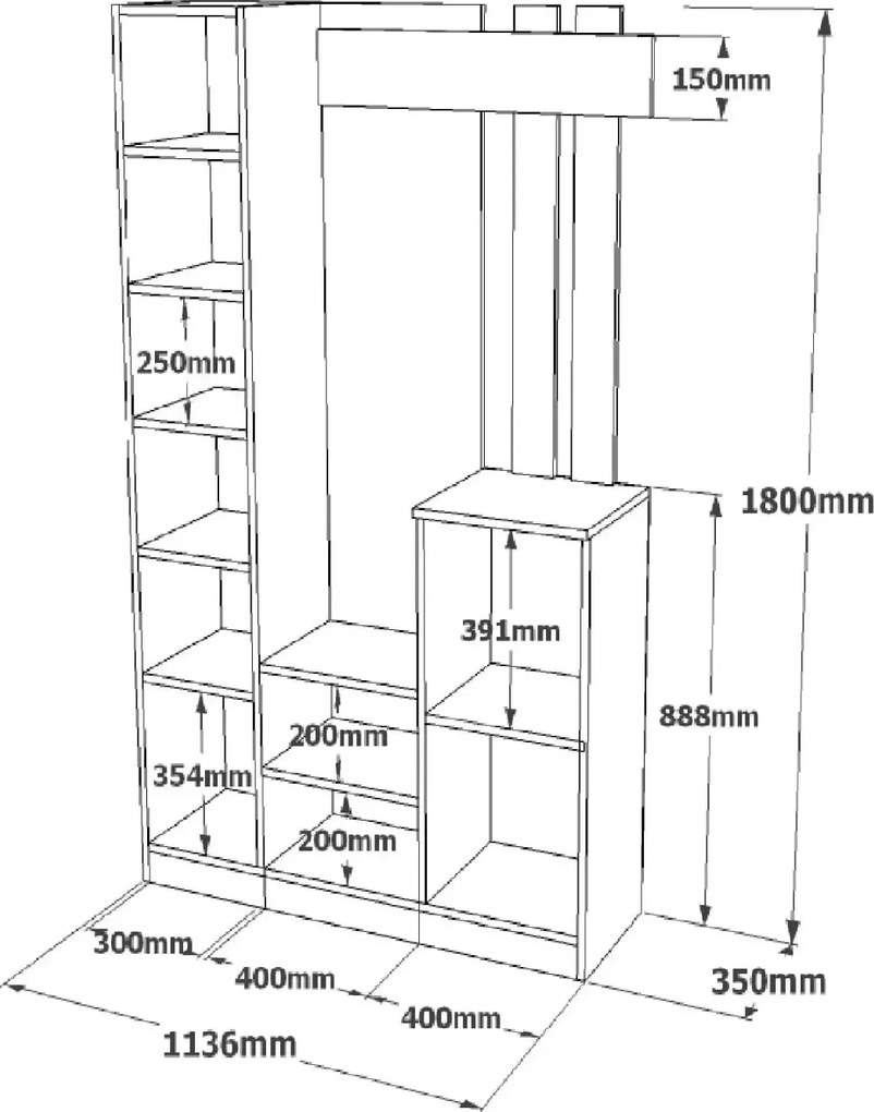 Předsíňová stěna Houseland Livia bílá