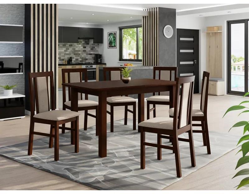 Rozkládací stůl se 6 židlemi - AL65, Barva dřeva: olše, Potah: 25x - Paros 2