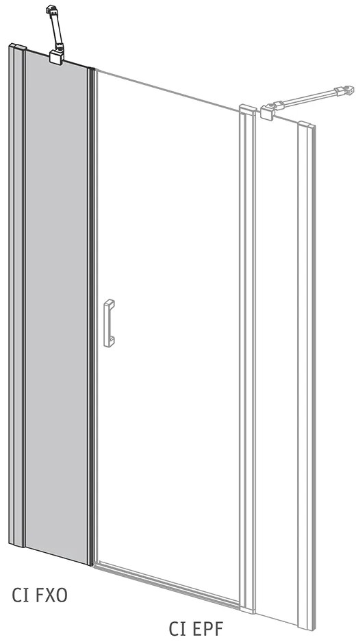 Roth Univerzální boční panel CI FXO pro kombinaci se sprchovými dveřmi Varianta: šířka: 63 cm, orientace: Uni - (CI FXO 630 - CI FXO 063200 VPE), Barva profilů a typ výplně: profily: brillant, výplň: transparent