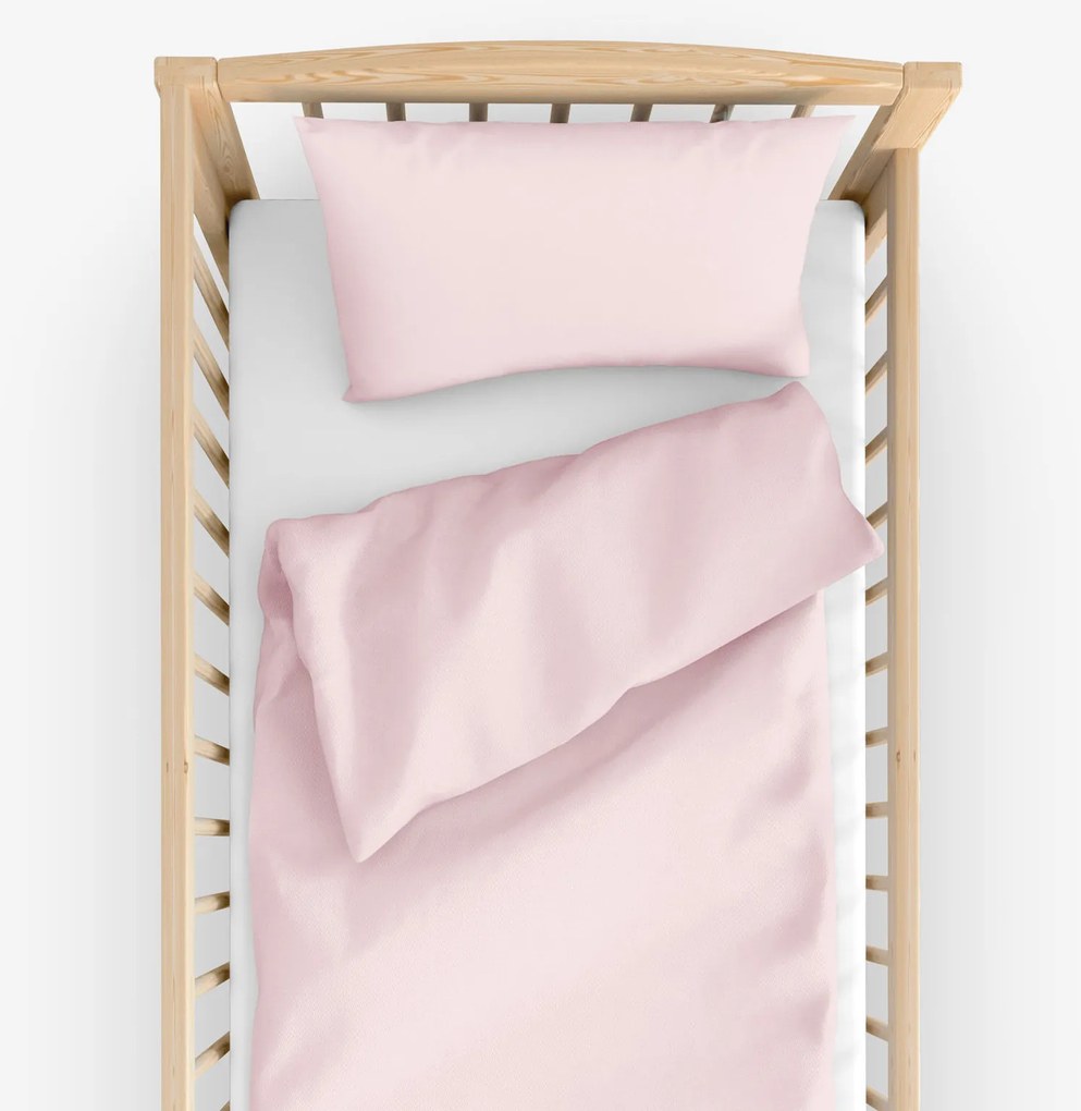 Goldea dětské bavlněné povlečení do postýlky - pudrově růžové 100 x 135 a 40 x 60 cm