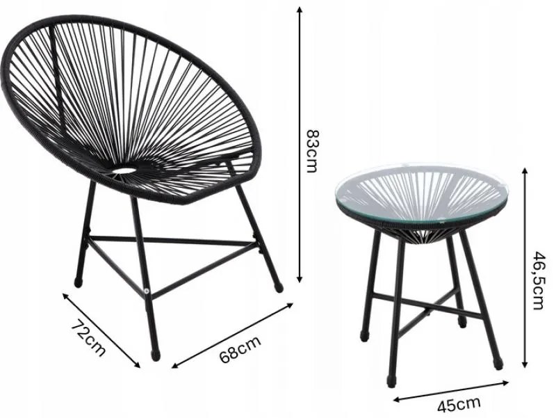 Set zahradního nábytku z šedého technoratanu