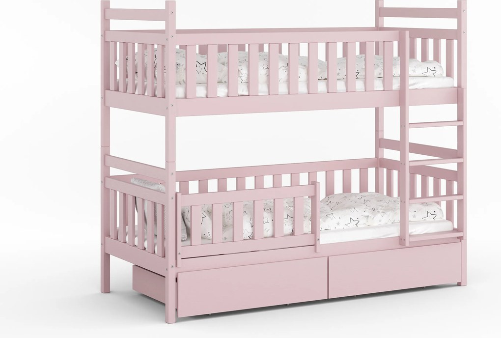 Rkids | Patrová postel Rino 80x190 Růžová