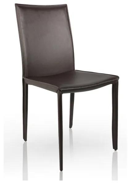 INV Jídelní židle Como kávová, regenerovaná kůže