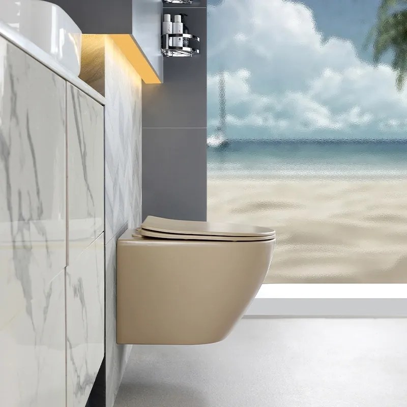 BPS-koupelny Závěsná WC mísa se SoftClose sedátkem HYD-6978, cappuccino