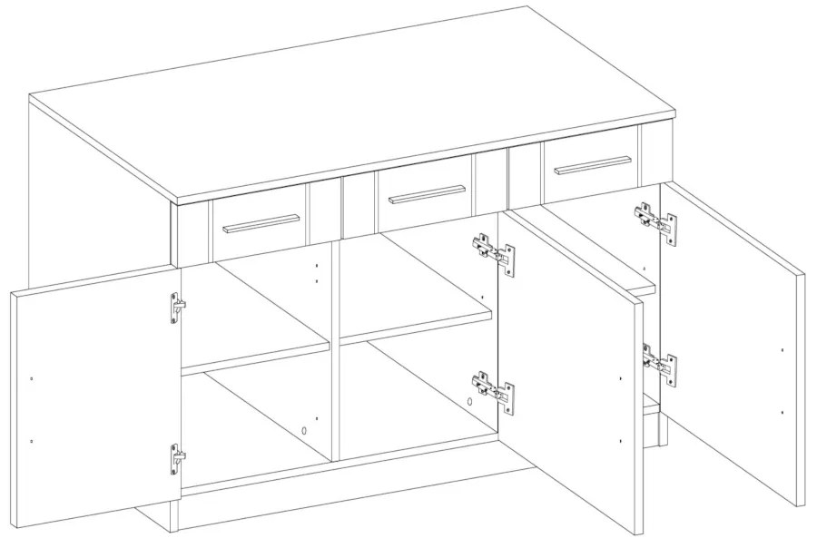 Nízká komoda dub sonoma Pria