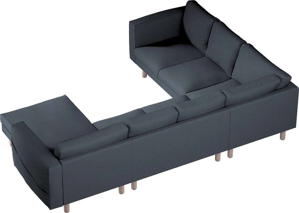 Potah na pohovku IKEA Norsborg rohová, 5-místná se šezlongem barva modrá látka pletený vzor