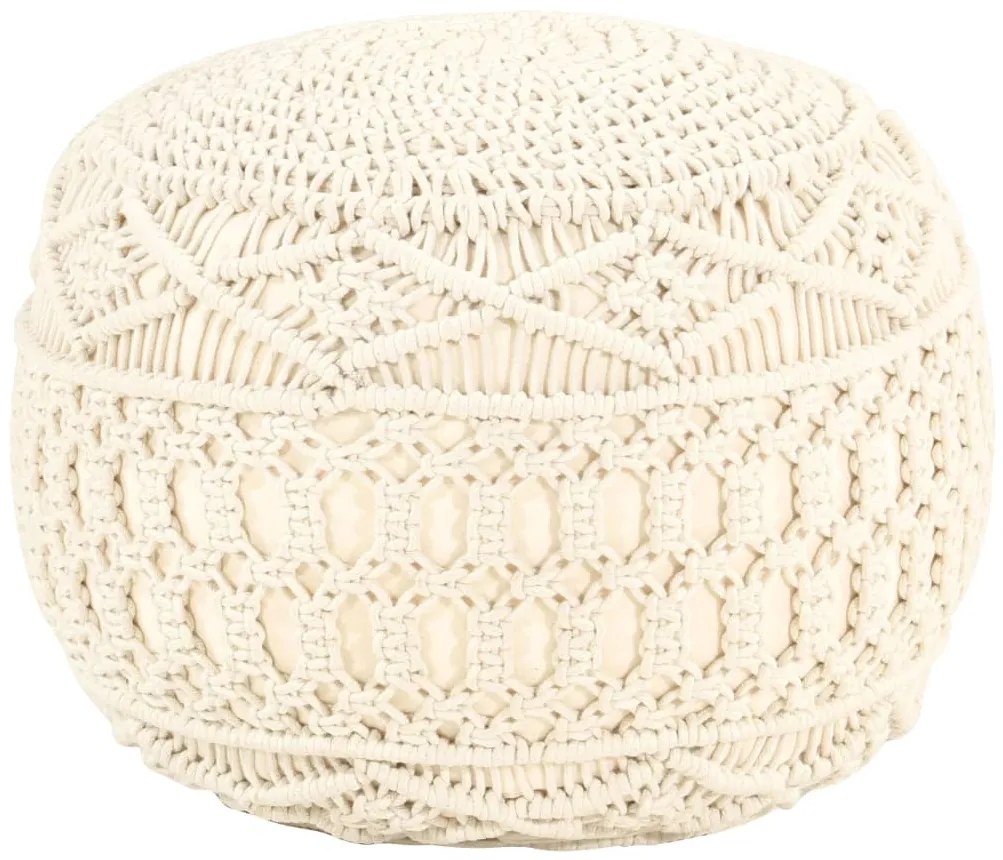 Ručně vyrobený sedací puf macramé 45 x 30 cm bavlna 324001