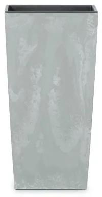 PROSPERPLAST Květináč - URBI SQUARE Beton Effect Rozměr: 23,8x23,8 cm, Barva: marengo