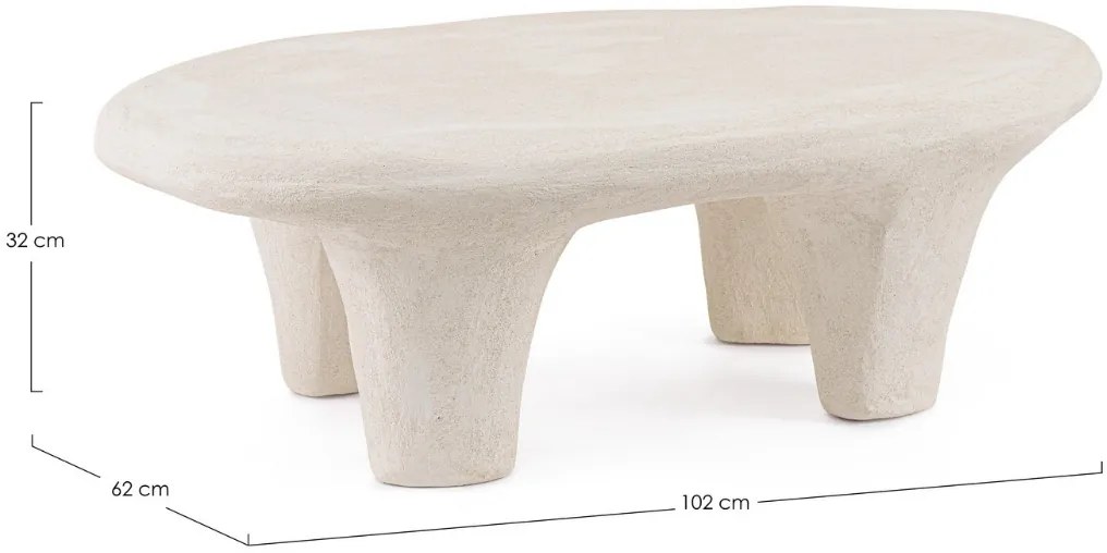 BIZZOTTO Odkládací stolek ALBIN bílý 102x62 cm 0747214