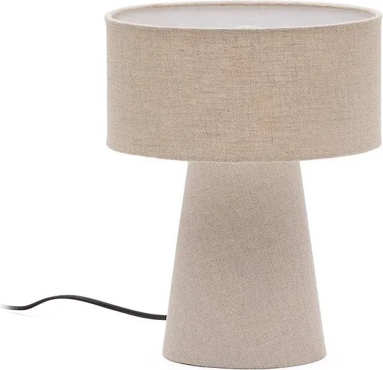 Stolní lampa šedobéžová s textilním stínidlem (výška 35 cm) Algaida – Kave Home