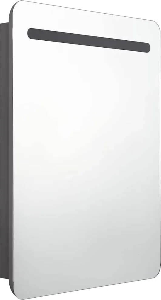 LED koupelnová skříňka se zrcadlem šedá 60 x 11 x 80 cm 326505