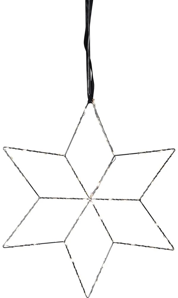 Star Trading, Dekorační kovová hvězda Lolly 40 cm 54x LED| stříbrná