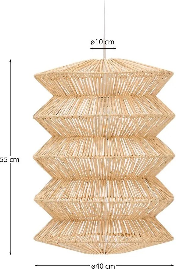 Závěsné svítidlo v přírodní barvě s ratanovým stínidlem Dakit – Kave Home