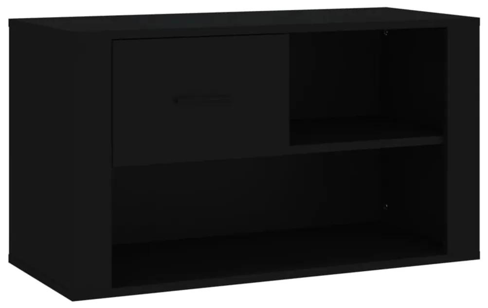 Botník černý 80x35x45 cm kompozitní dřevo - Default Title