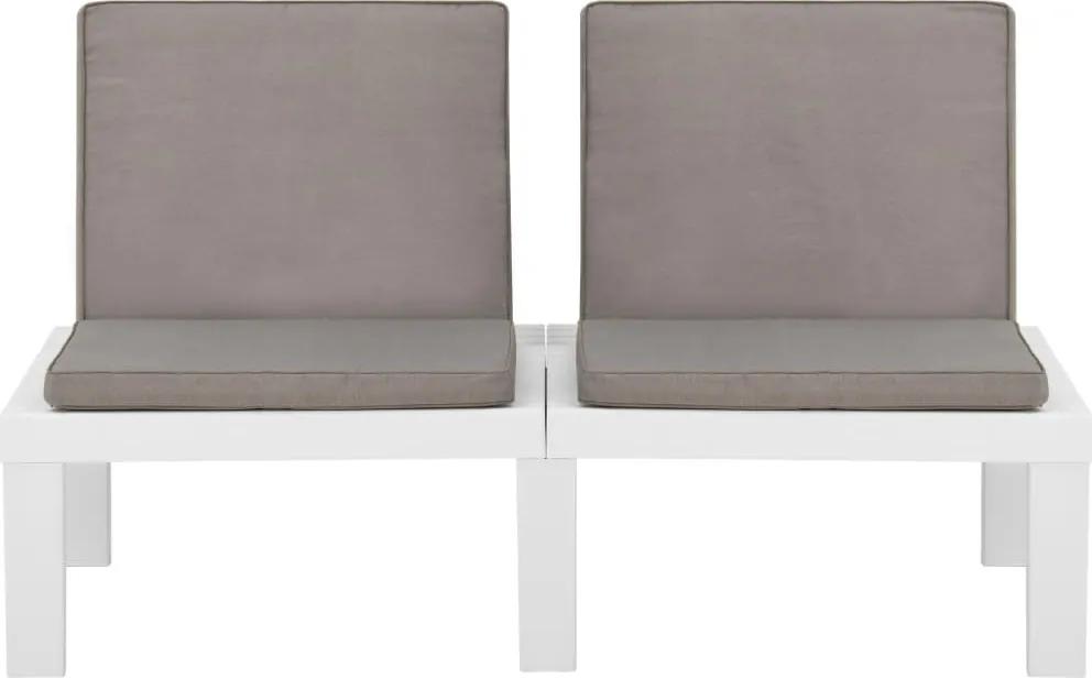 vidaXL 3dílná zahradní sedací souprava s poduškami plast [3059827] Barva: Bílá