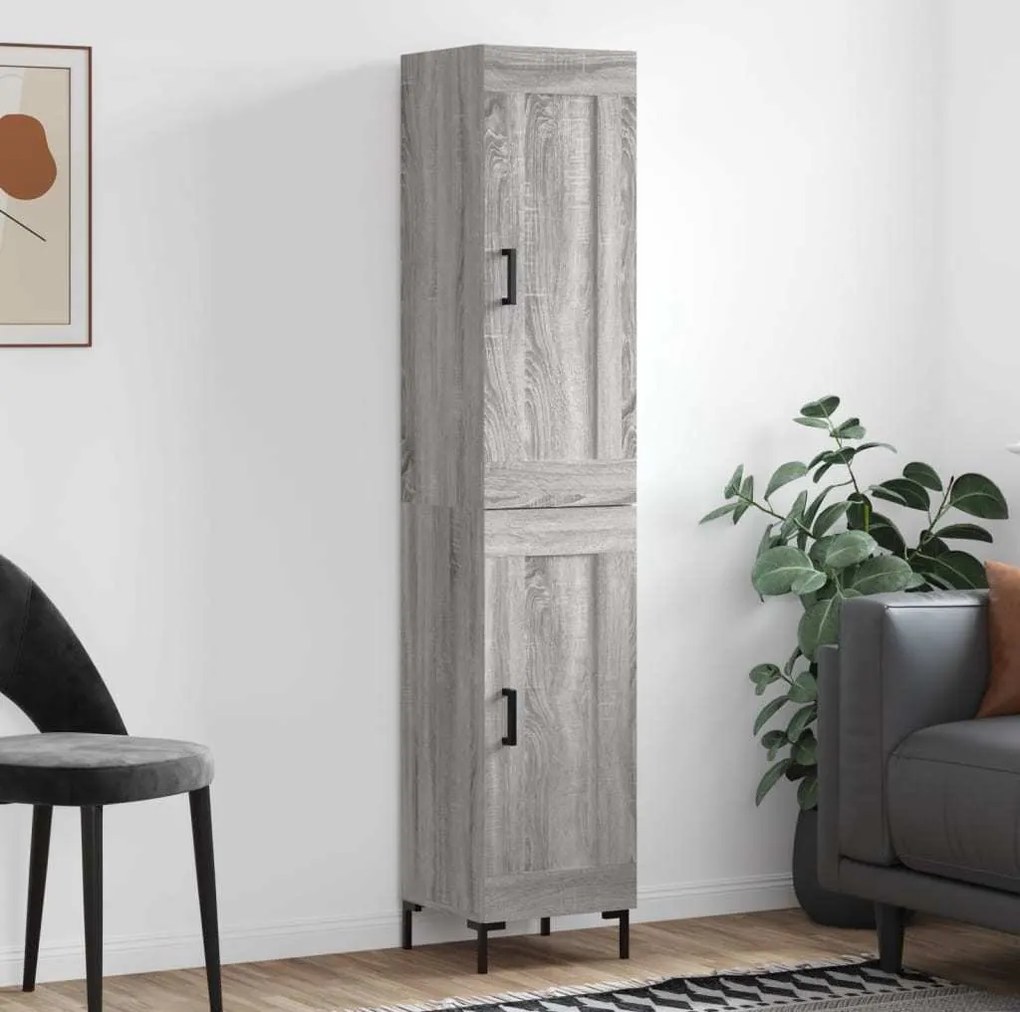 vidaXL Skříň highboard 34,5 x 34 x 180 cm kompozitní dřevo [3200454] Barva: Černá