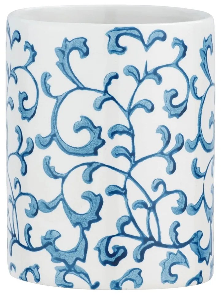 Modro-bílý keramický kelímek na kartáčky Wenko Mirabello