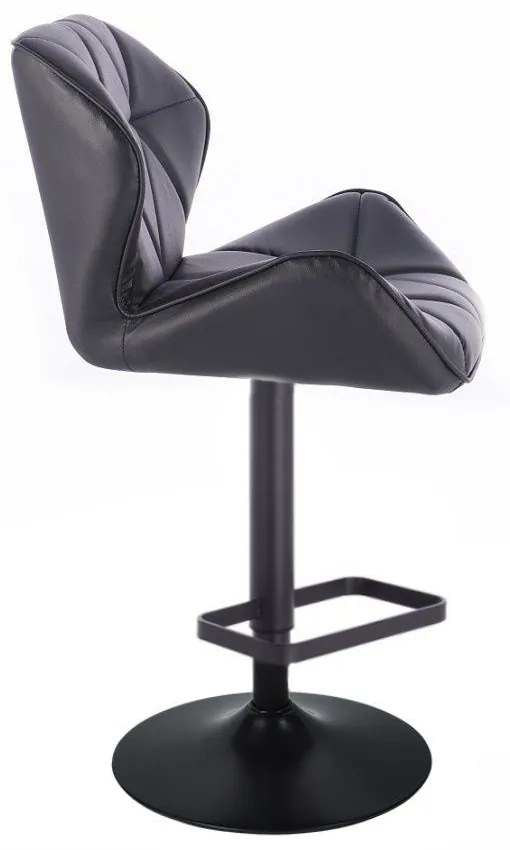 LuxuryForm DESIGN Barová židle MILANO na černé kulaté podstavě - černá