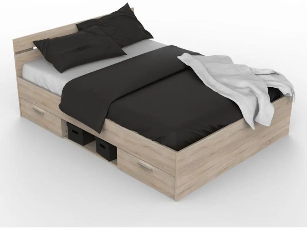 Manželská postel 140 cm Michigin (dub sonoma) (bez matrace a roštu)