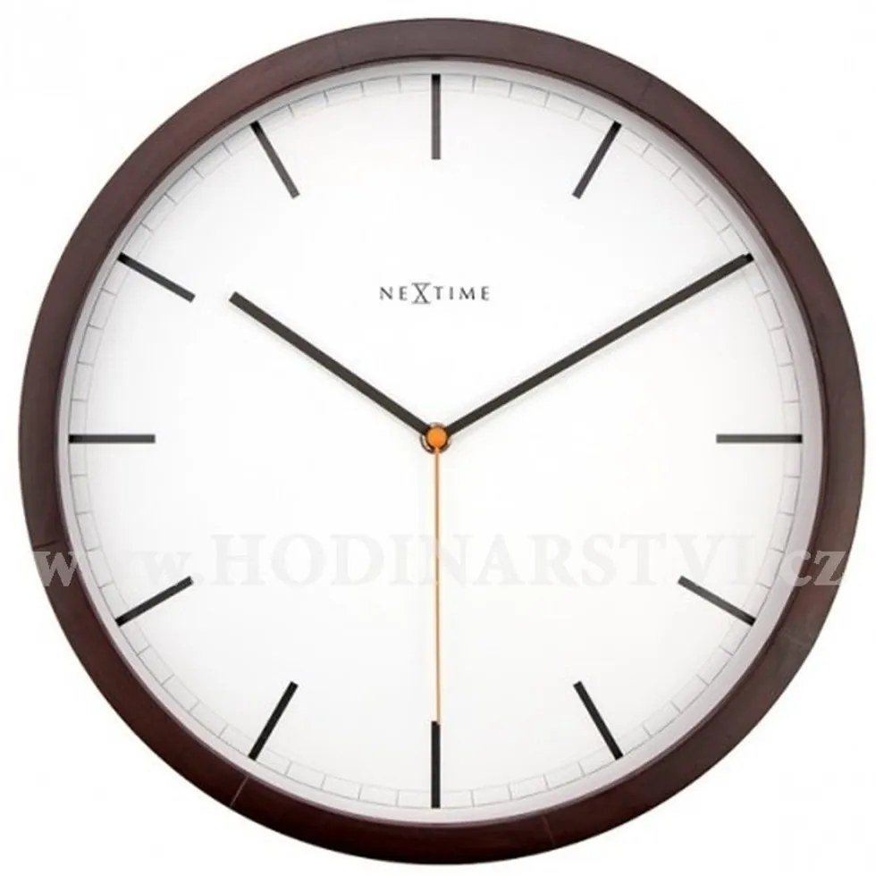 Designové nástěnné hodiny 3156br Nextime Company Wood 35cm