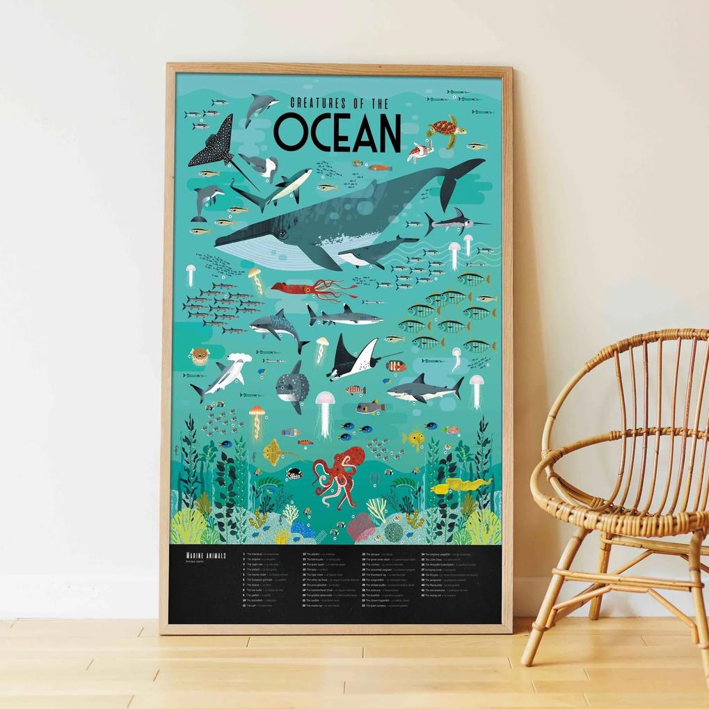 POPPIK XXL vzdělávací samolepkový plakát Oceán 6+