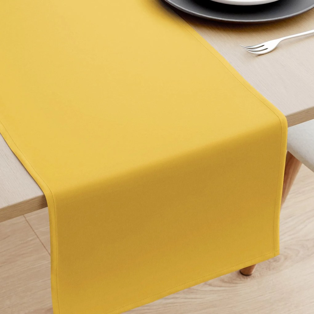 Goldea běhoun na stůl 100% bavlněné plátno - medově žlutý 35x160 cm