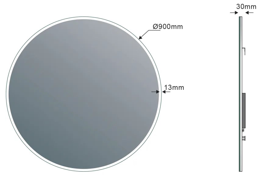 Sapho VISO kulaté zrcadlo s LED osvětlením ø 90cm VS090