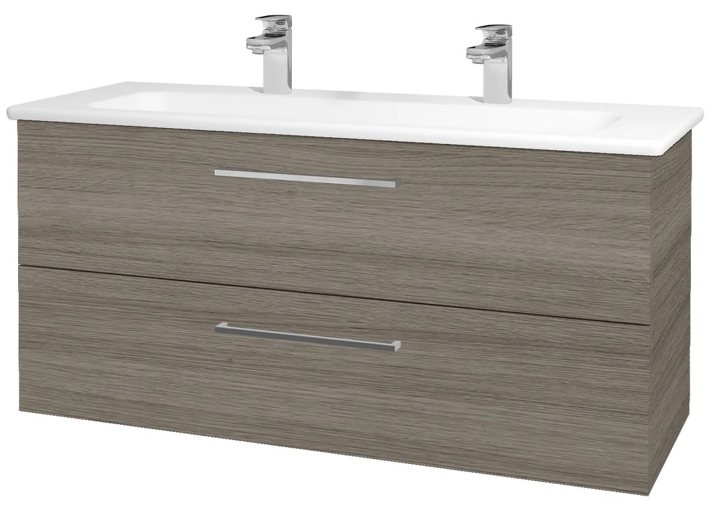 Dřevojas Koupelnová skříň GIO SZZ2 120 Varianta: N01 Bílá lesk / Úchytka T01 / N08 Cosmo