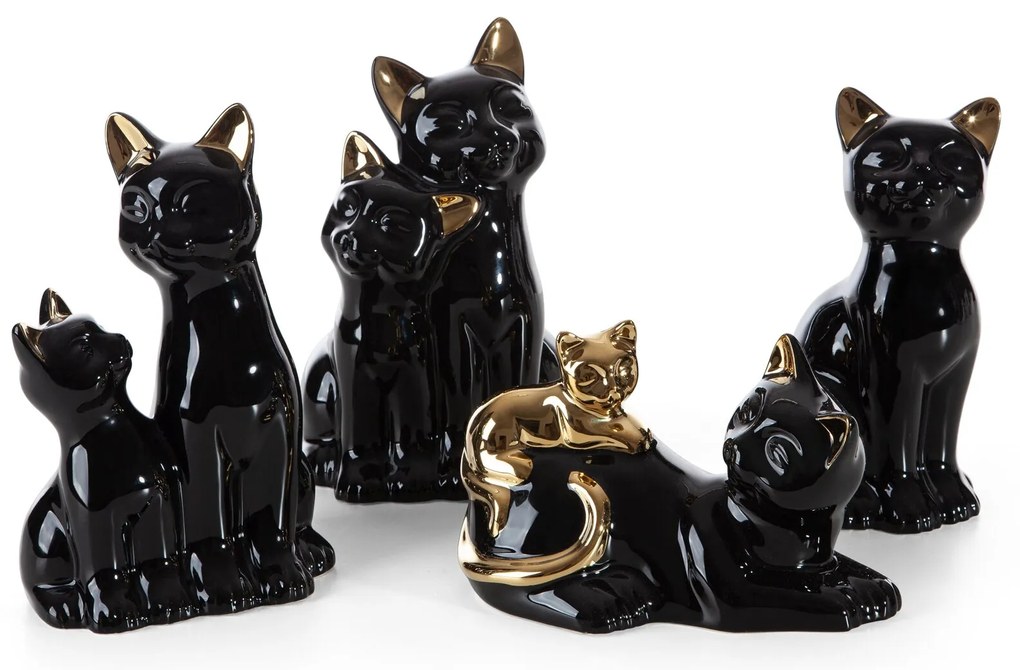 DEKORAČNÍ FIGURKA CAT 11X9X20 CM ČERNÁ