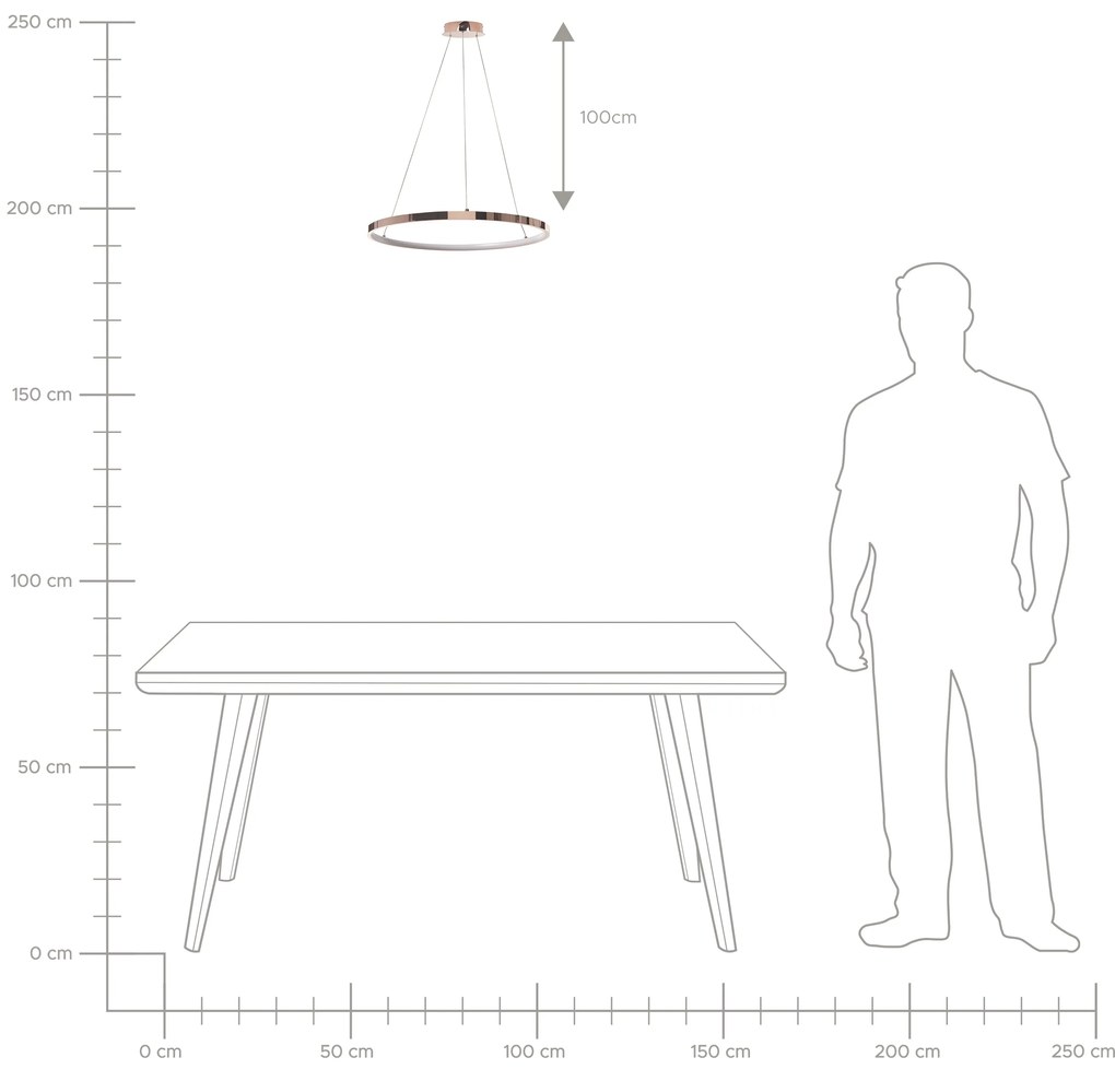 Závěsná LED lampa kovová ø 50 cm růžově zlatá JORDAN Beliani