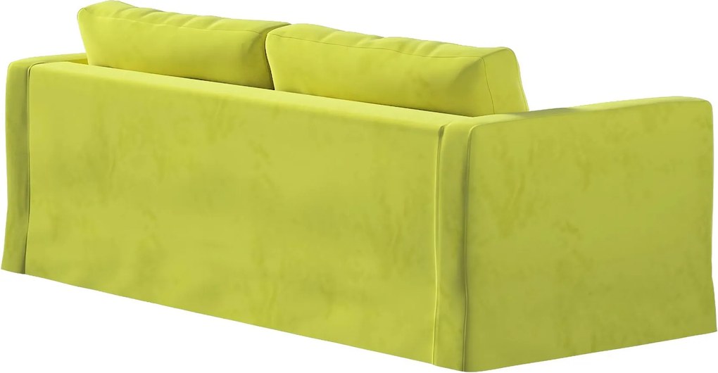 Potah na pohovku IKEA Karlstad 3-místná, nerozkládací, dlouhý barva zelená látka lesklé, sametová