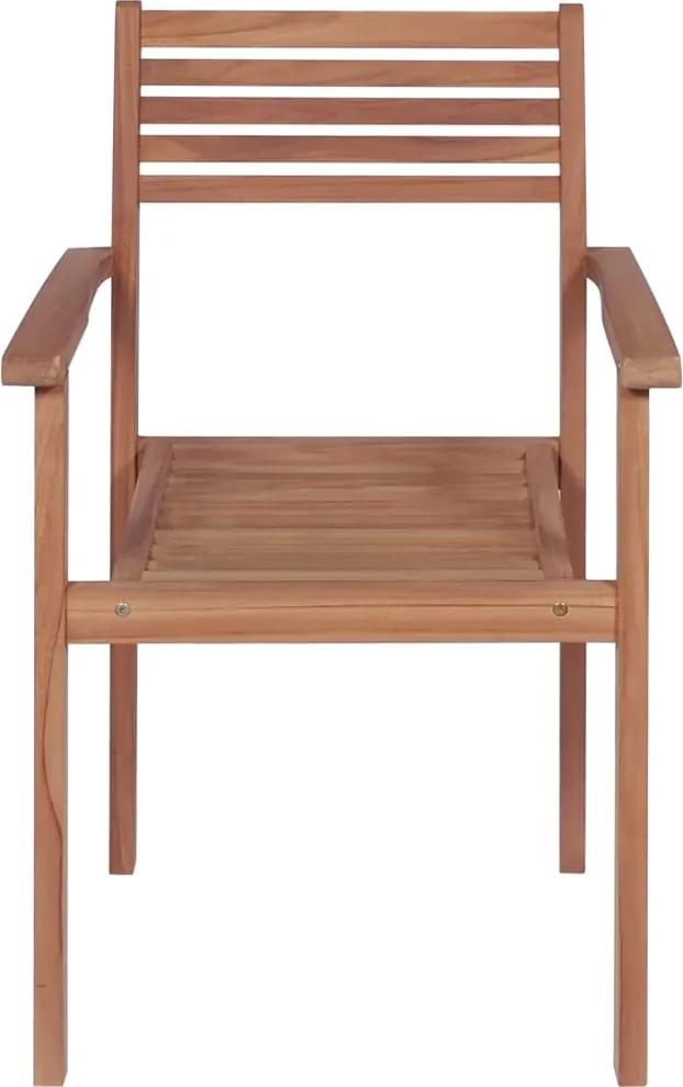 vidaXL Zahradní židle 4 ks podušky masivní teak [3062304] Barva: Šedá