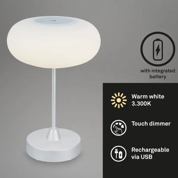 Brilo - LED Stmívatelná venkovní nabíjecí stolní lampa OLANA LED/3W/5V IP44