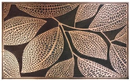 B-line, Rohožka guma Listy - na ven i na doma, 45x75, černá