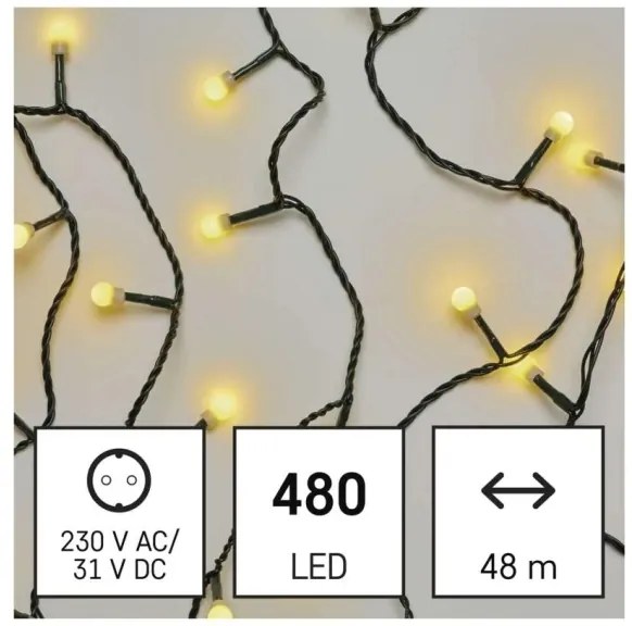 LED Vánoční řetěz 480xLED/8 funkcí 53m IP44 teplá bílá