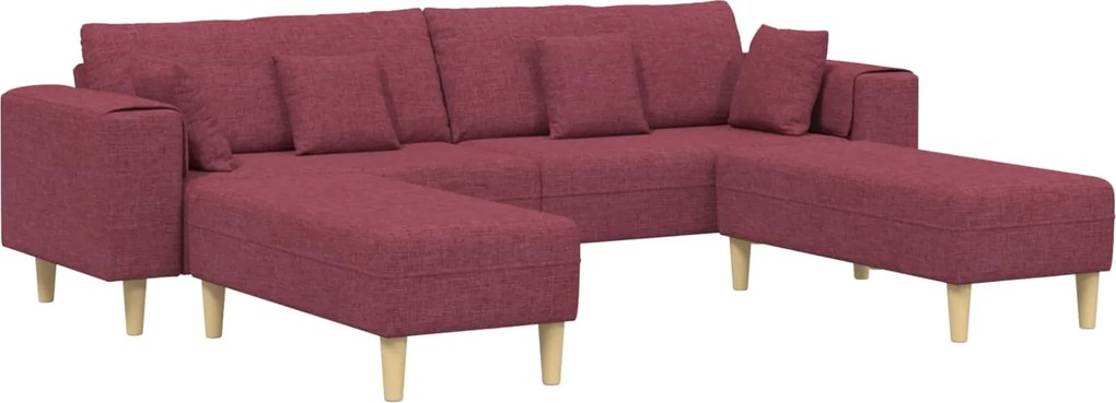 Pohovka 3 ks Víno Červené textil 3335165