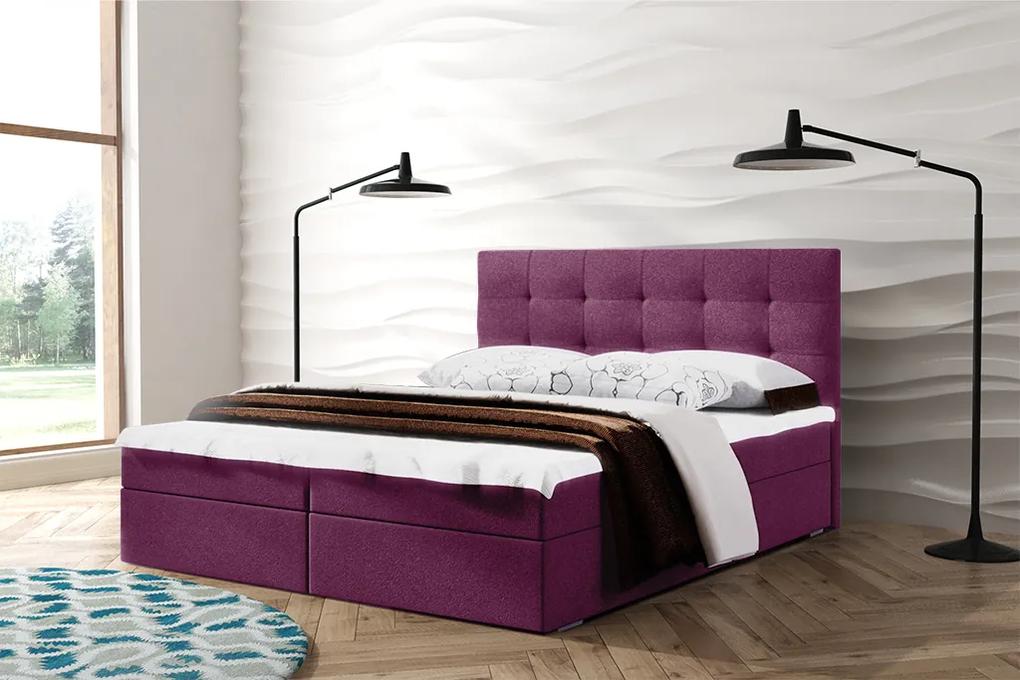 Eka Kontinentální čalouněná postel OSLO (120x200 cm) Barva látky Trinity: (2324) Rubínová