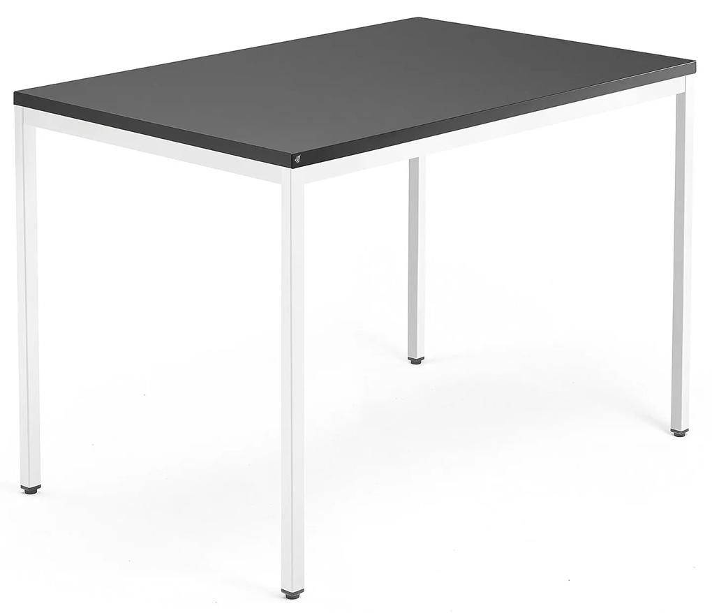 AJ Produkty Psací stůl MODULUS, 4 nohy, 1200x800 mm, bílý rám, černá