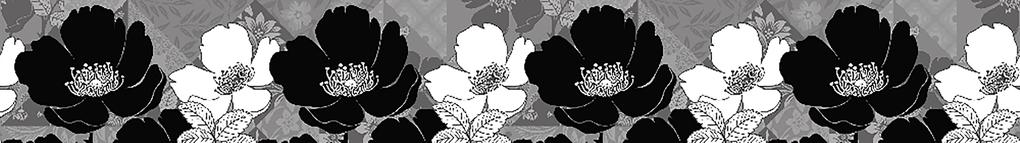 AG Design Samolepící bordura - Černobílé květiny, 13,8cm x 5m,  WB 8239
