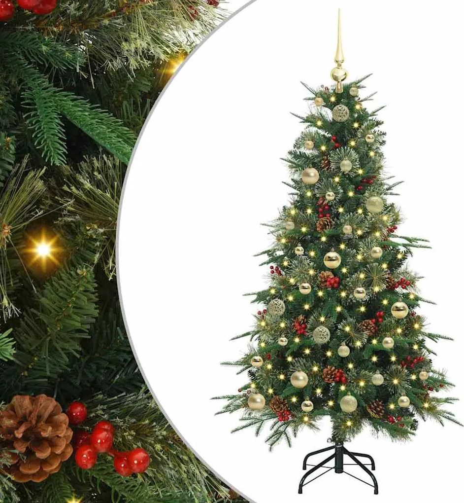 Umělý Skládací Vánoční Strom s stojanem Zelená 150 cm PE a PVC 3397410