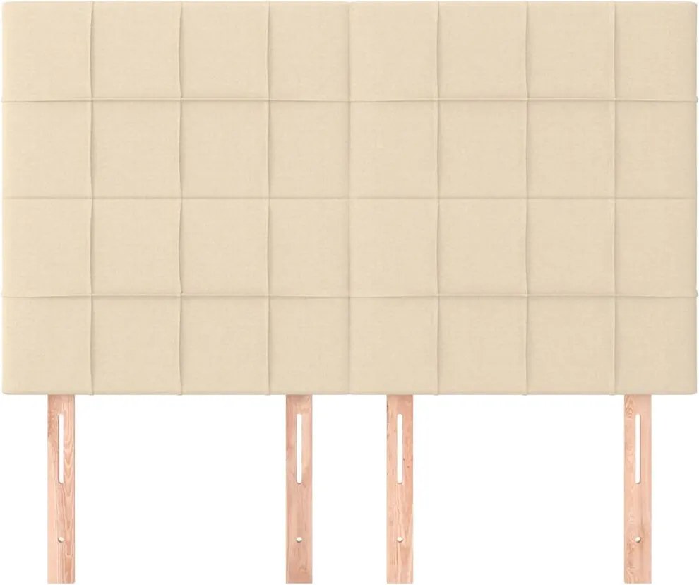 Čelo postele krémové 144x5x118/128 cm látkové 3116335