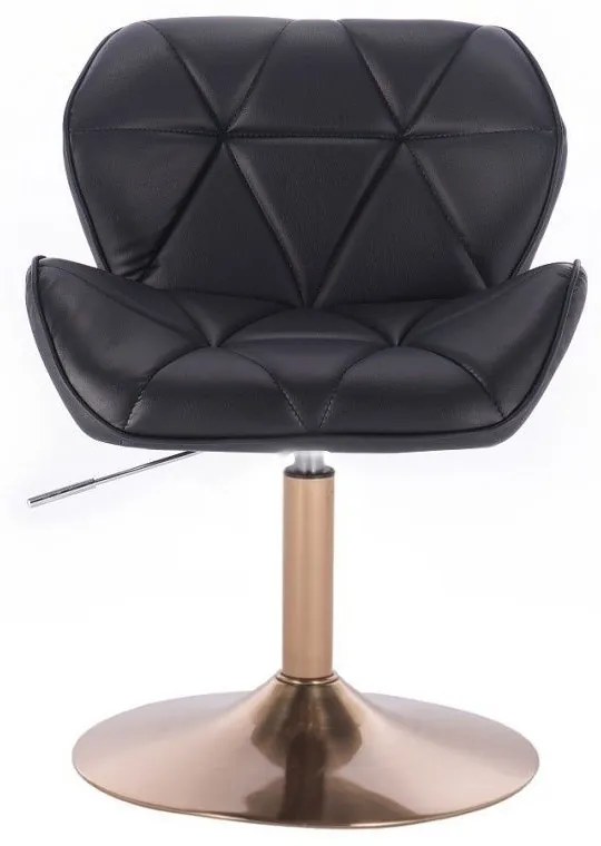 LuxuryForm DESIGN Otočná židle MILANO na zlatém talíři - černá