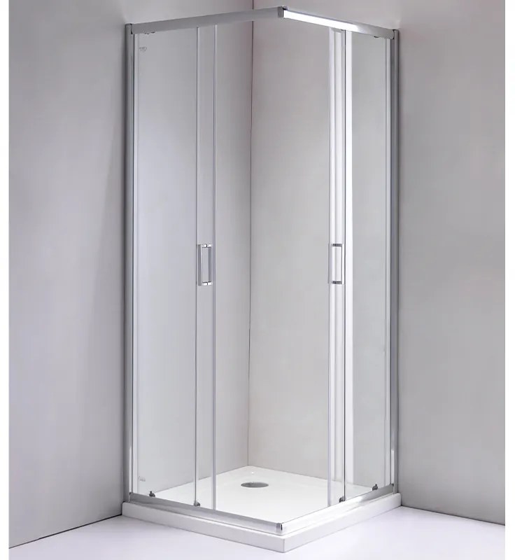 BPS-koupelny Čtvercový sprchový kout HYD-SK93B 90x90 chrom/transparent + vanička HYD-SSV-SXL02B bílá