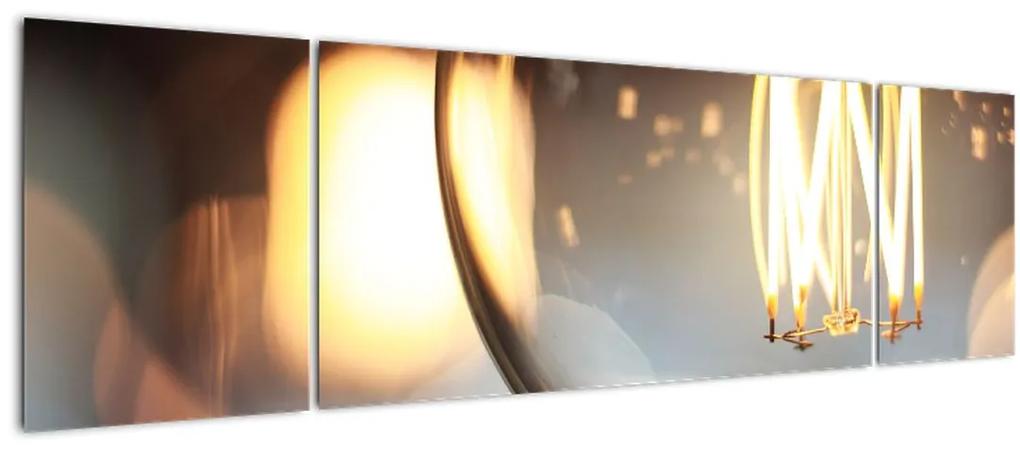 Obraz svítící žárovky (170x50 cm)