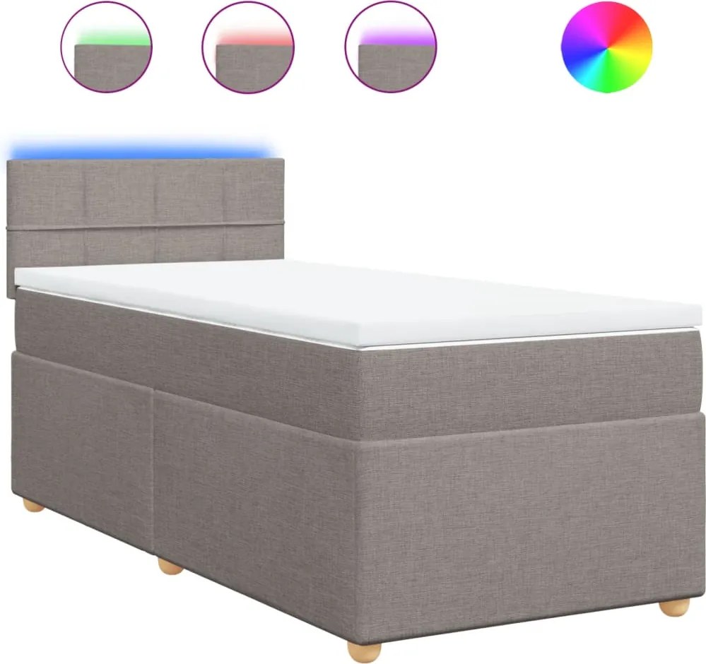 Box spring postel s matrací taupe 90x200 cm textil 3288867
