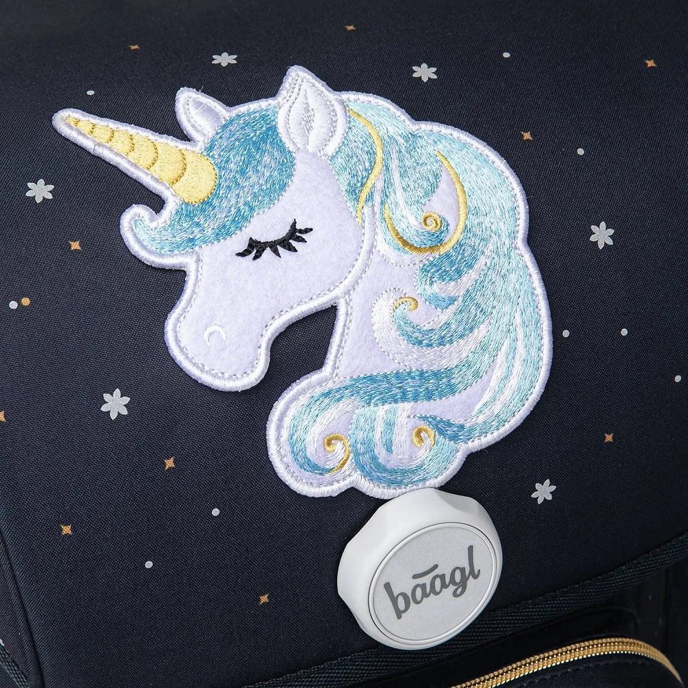 BAAGL Školní aktovka Ergo Unicorn Gold